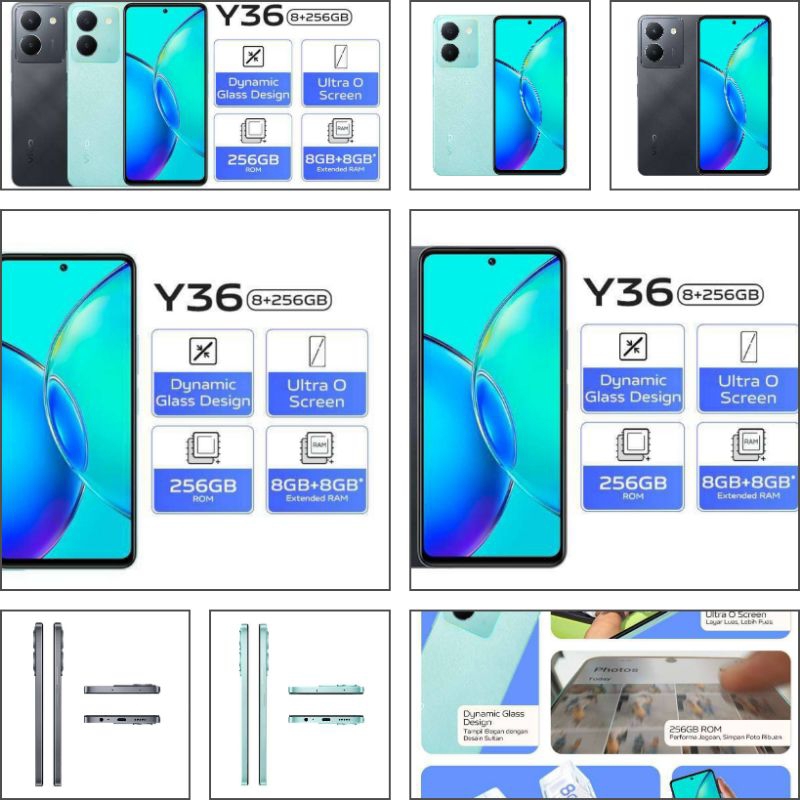 Jual Vivo Y36 8GB 256GB Dynamic Glass Design,L RAM 8GB+8GB Extended 44W ...