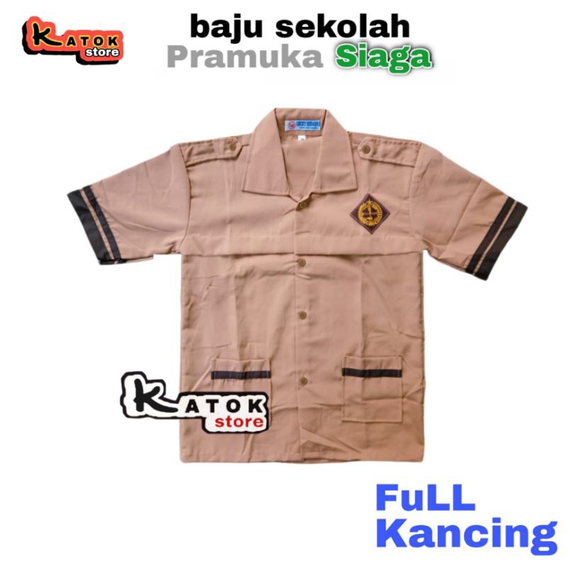 Jual Baju Pramuka Siaga Full Kancing Sekolah SD Lengan Pendek | Shopee ...