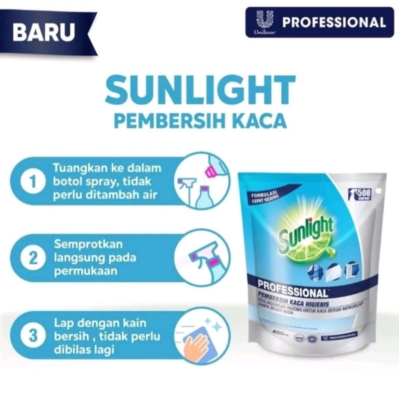 Jual SUNLIGHT GLASS CLEANER 450ML Pembersih Kaca | Shopee Indonesia