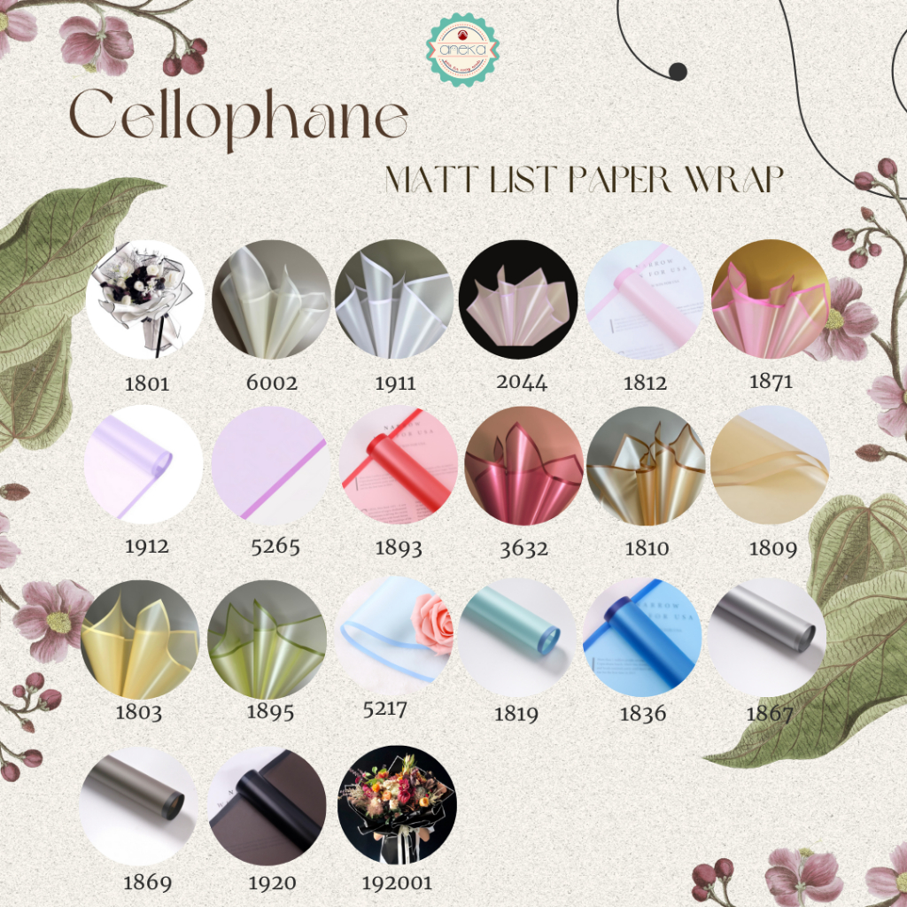 Jual ANEKA - [ 20 Lembar ] Kertas Cellophane Buket Bunga [Matt List ...