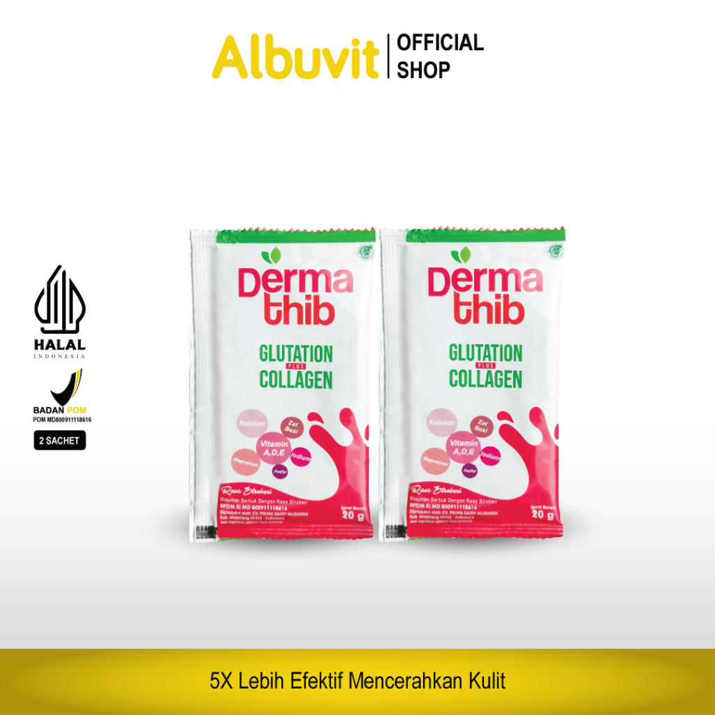 Jual Collagen Drink Plus Glutation DERMATHIB sisi 2 Sachet - Minuman Kolagen dan Glutathione ...