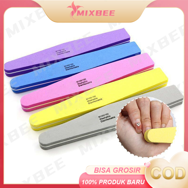 Jual 1Pcs 100/180 Alat Manikur Kuku Nail Buffer Block Buffer Sanding Buffing Sponge Manicure ...