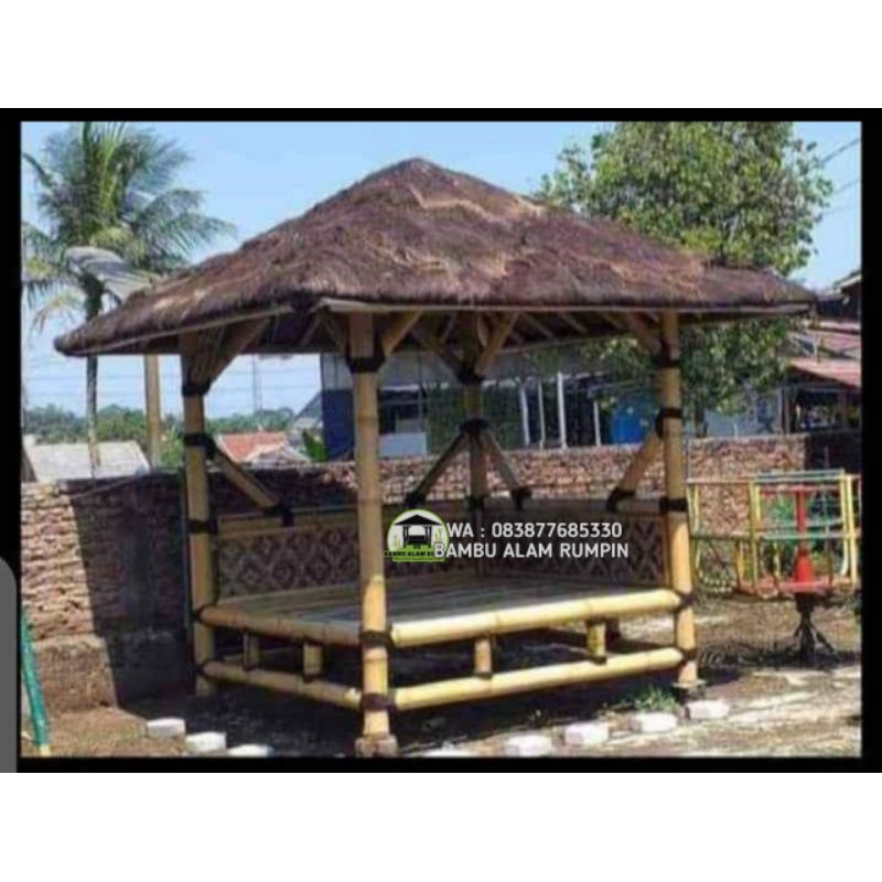 Jual gazebo bambu atap ijuk | Shopee Indonesia