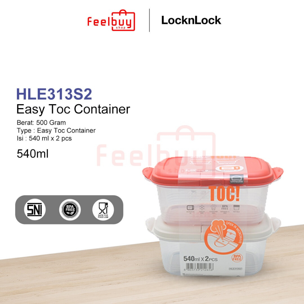 Jual LocknLock Food Container - HLE313S2 x2 - 540 ML | Shopee Indonesia