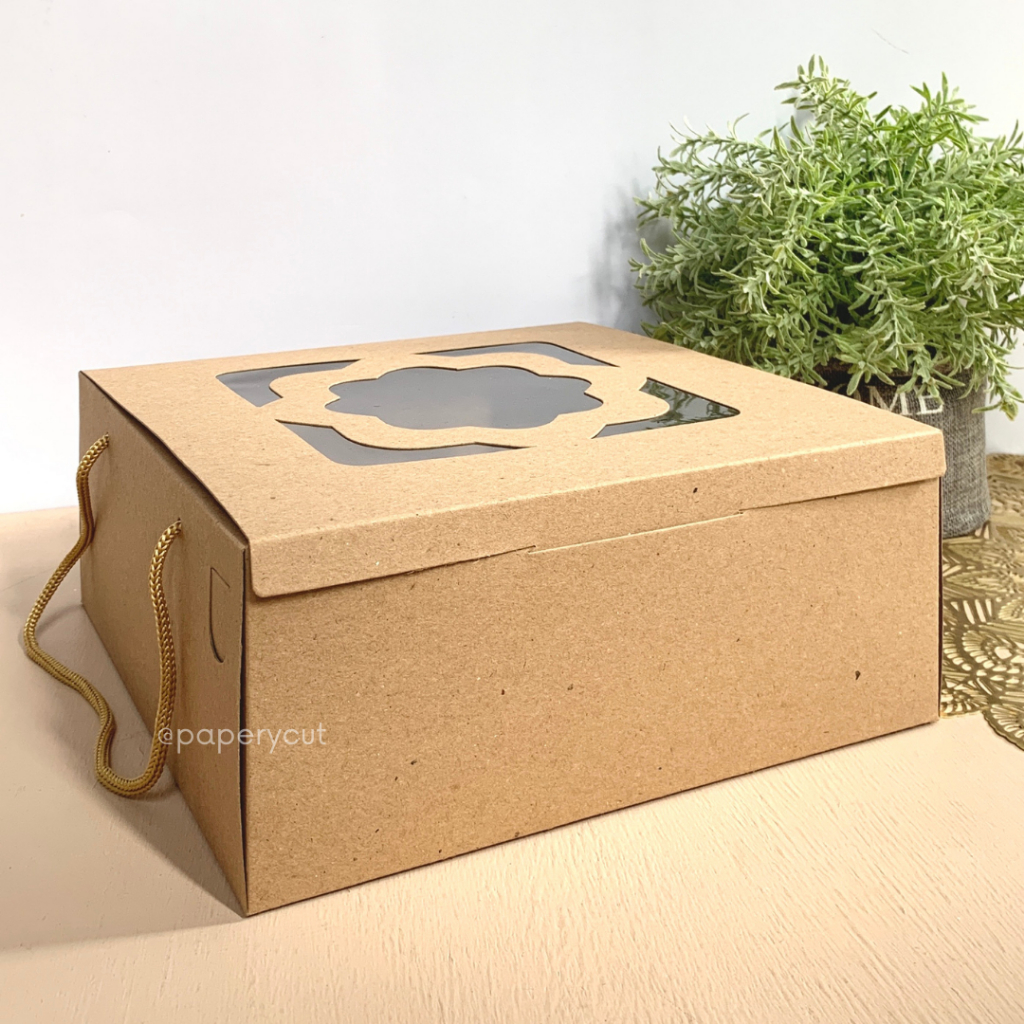 Jual Box Kotak Roti Bolu Kue Tart Cake Pudding Brownies - Kraft 25 x 25 ...