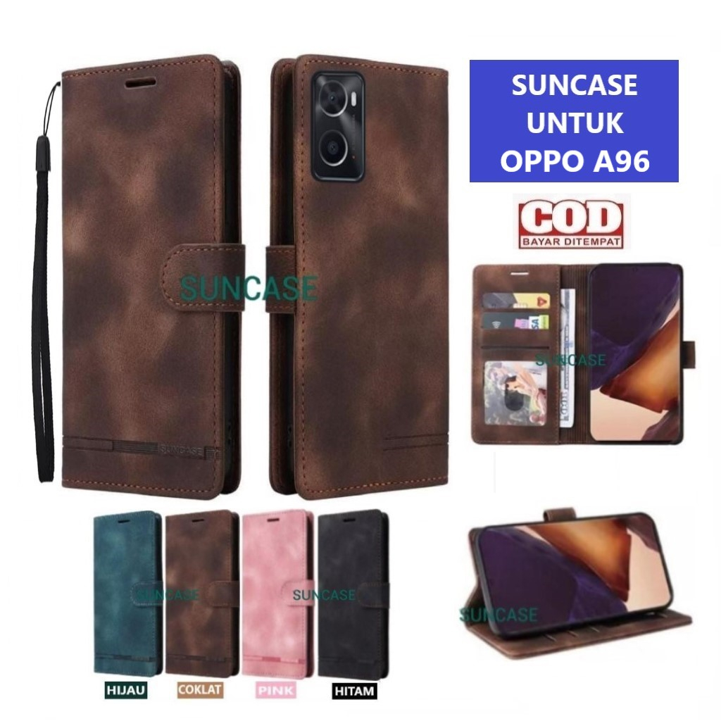 Jual Casing OPPO A96 model flip buka tutup case kulit ada tempat foto ...