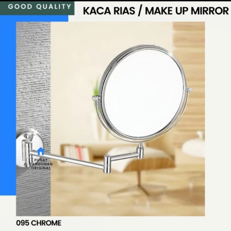 Jual KACA RIAS BULAT KECIL CERMIN MAKE UP BULAT PUTAR CHROME MINIMALIS ...