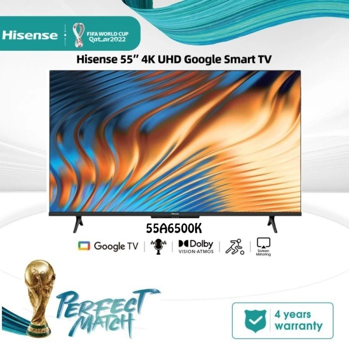 Jual TV LED Hisense 55A6500K 4K UHD Google TV 55 INCH HDR10+ 55A6500 ...
