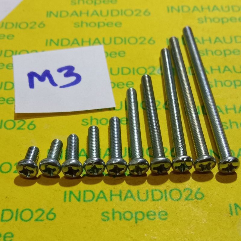 Jual BAUT M3 X 6mm 8mm 10mm 12mm 15mm 20mm 25mm diameter drat baut 3mm . baut drat standart ...