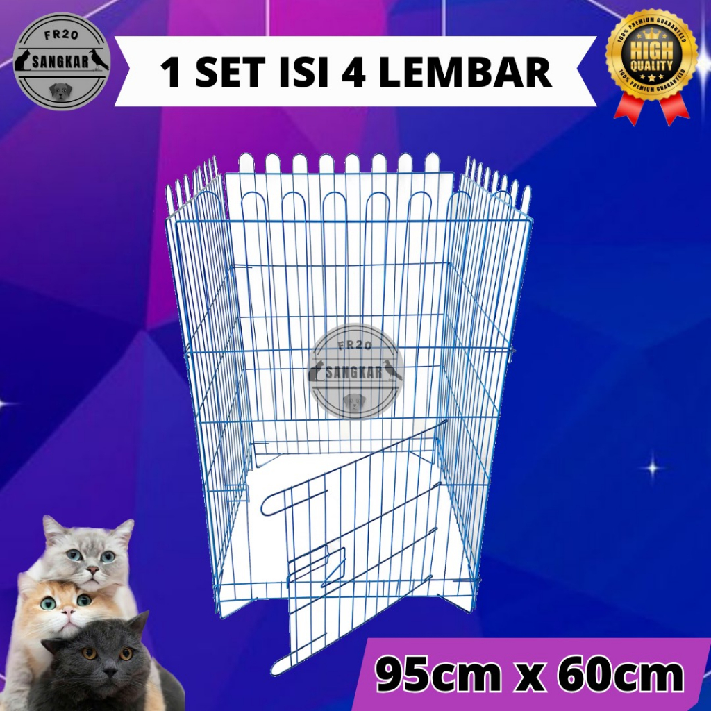 Jual KANDANG PAGAR KUCING ANJING KELINCI BESI LIPAT TEBAL UKURAN 95CM X ...