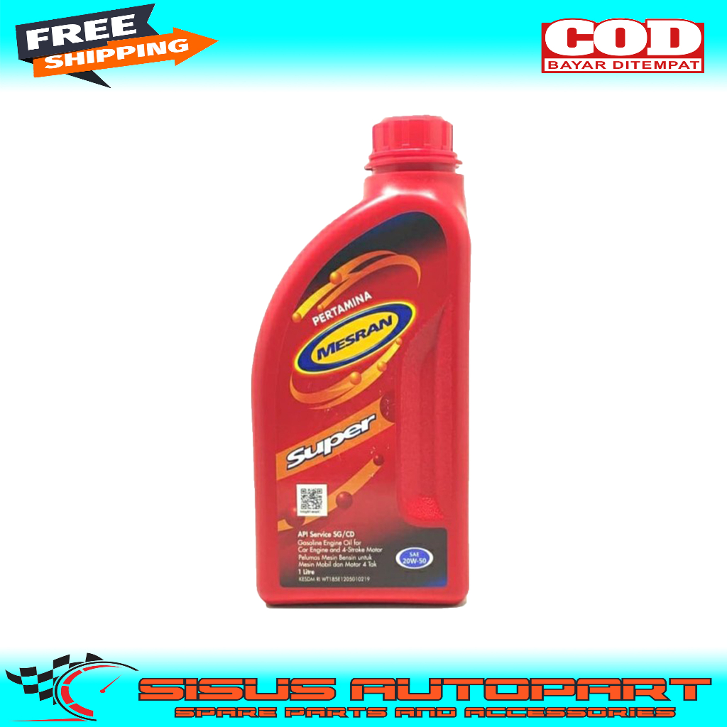 Jual OLI PERTAMINA MESRAN SUPER 1L / OLI MESRAN SUPER SAE 20W-50 1000ML ...