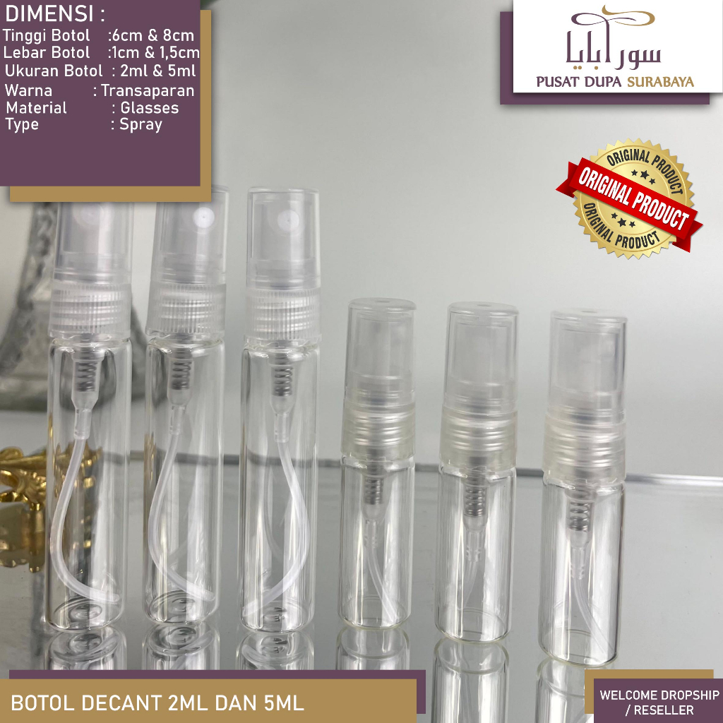 Jual botol decant parfum/botol tester parfum 3ml dan 5ml | Shopee Indonesia