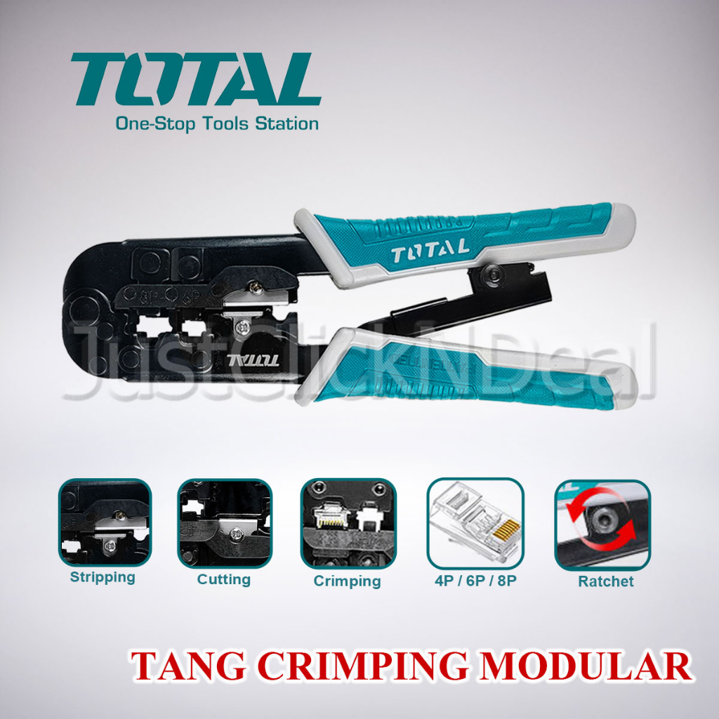 Jual TOTAL Tang Crimping Krimping Jaringan LAN RJ45 Gagang Karet ...