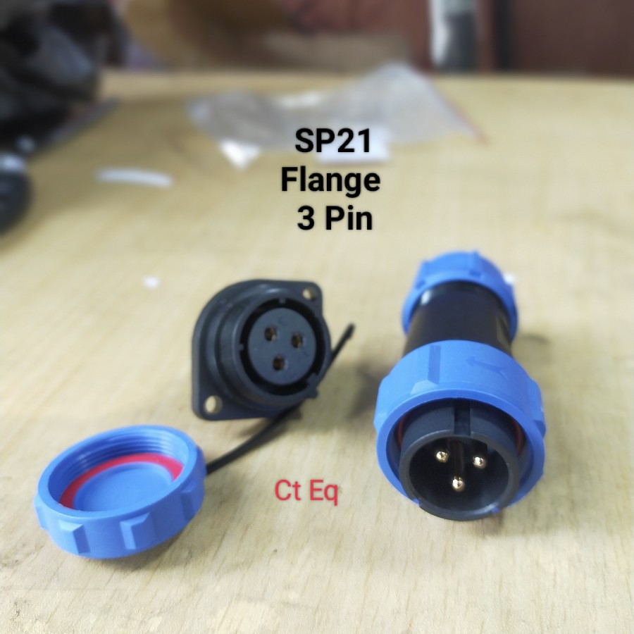 Jual SP21 Flange 3 Pin Plug n Socket IP68 Panel Mount konektor Steker 3pin | Shopee Indonesia