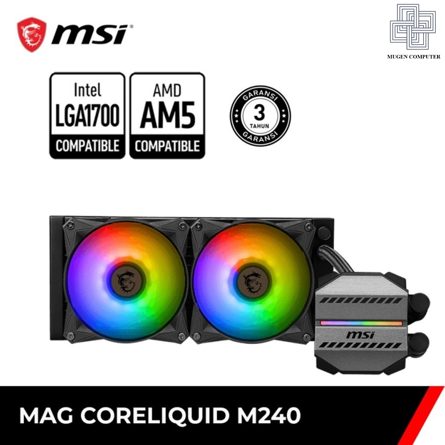 Jual Fan Processor Liquid Cooler/Cooling MSI MAG CORELIQUID M240 ...