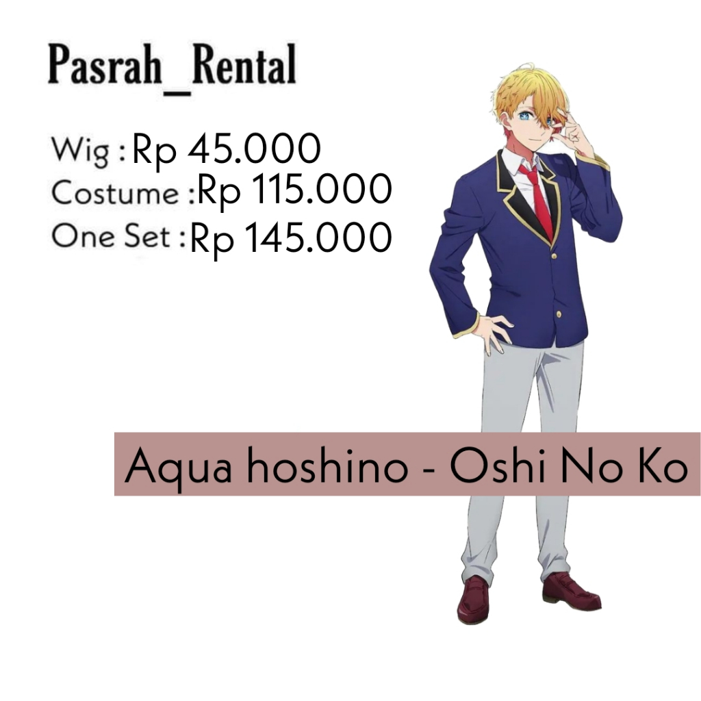 Jual SEWA RENTAL COSTUME /COSPLAY AQUA HOSHINO | Shopee Indonesia