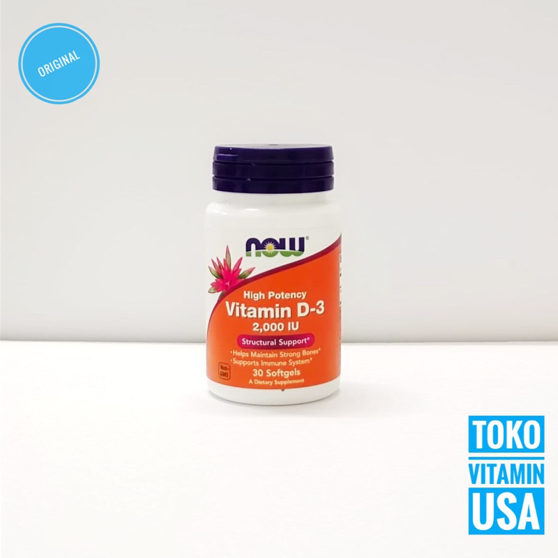 Jual Now Foods Vitamin D3 2000IU 30 Softgels Now Vitamin D3 2000 iu | Shopee Indonesia