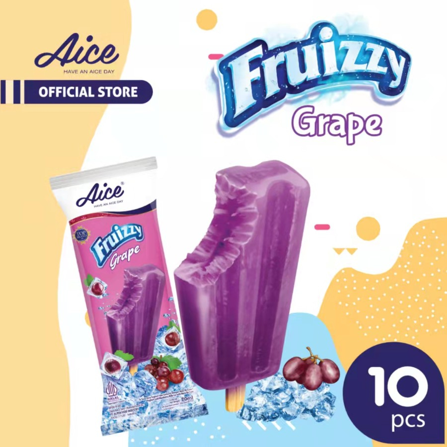 Jual Aice Ice Cream Fruizzy Grape 70ml Isi 10pcs Es Krim | Shopee Indonesia