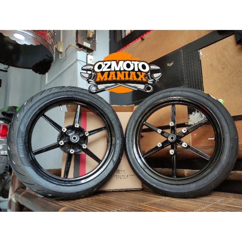 Jual Wheel Set Velg V-Rossi Derik Ninja RR + Ban Pirelli Diablo Rosso ...