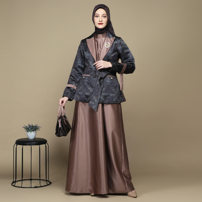 Jual Nina Nugroho - Blazer Sand of Bloom Chestnut Dress | Shopee Indonesia