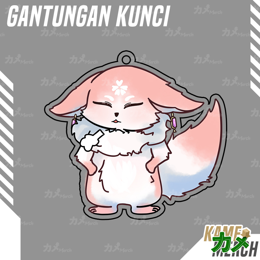 Jual KeyChain / Kunci / Ganci Yae Miko Rubah mode Chibi Game Anime ...
