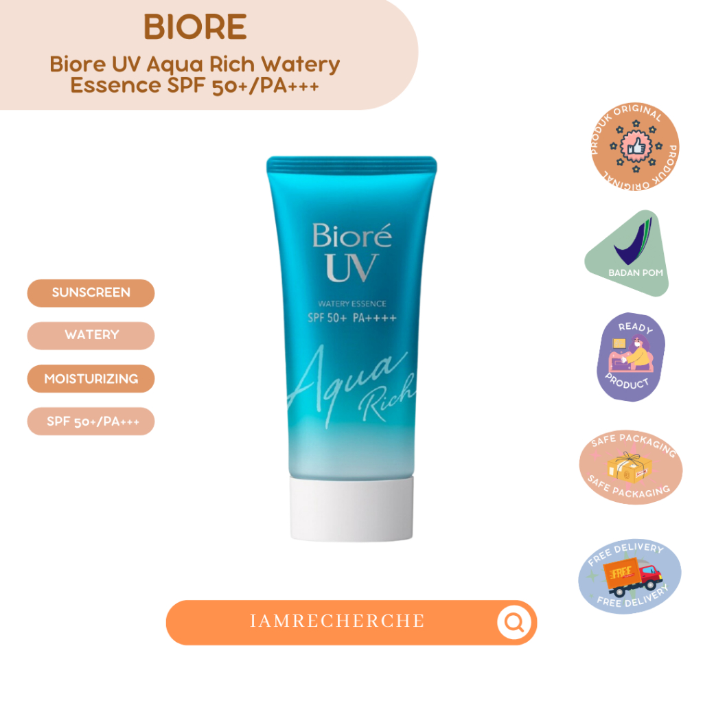 Jual Biore UV Aqua Rich Watery Essence SPF50 50 gr Sunscreen Made In ...