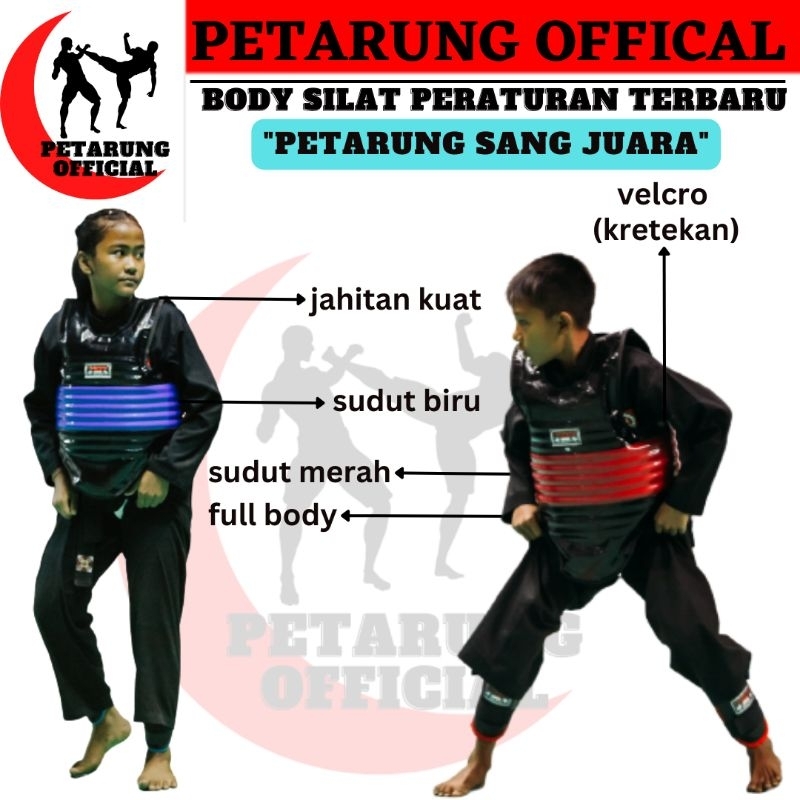 Jual body protector silat anak /body velcro/body silat/body silat ...