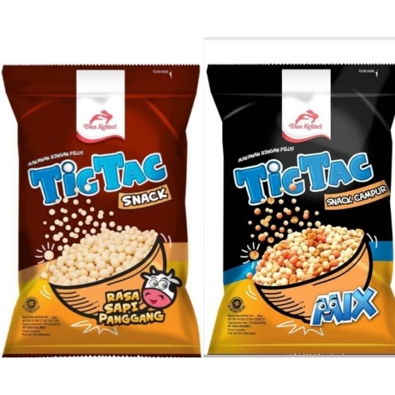 Jual Dua Kelinci Snack Pilus Tic Tac Sapi Panggang / Mix 80g | Shopee ...
