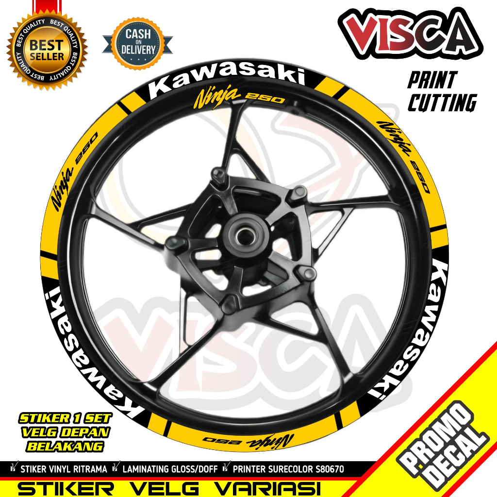 Jual Stiker Velg List Velg Motor Stiker Velg Sticker Velg Ninja 250 ...