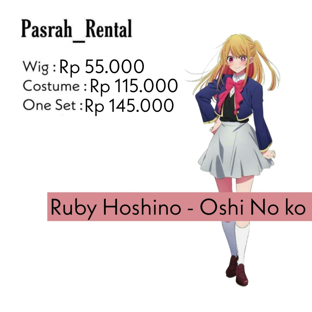 Jual SEWA RENTAL COSTUME/ COSPLAY RUBY HOSHINO | Shopee Indonesia