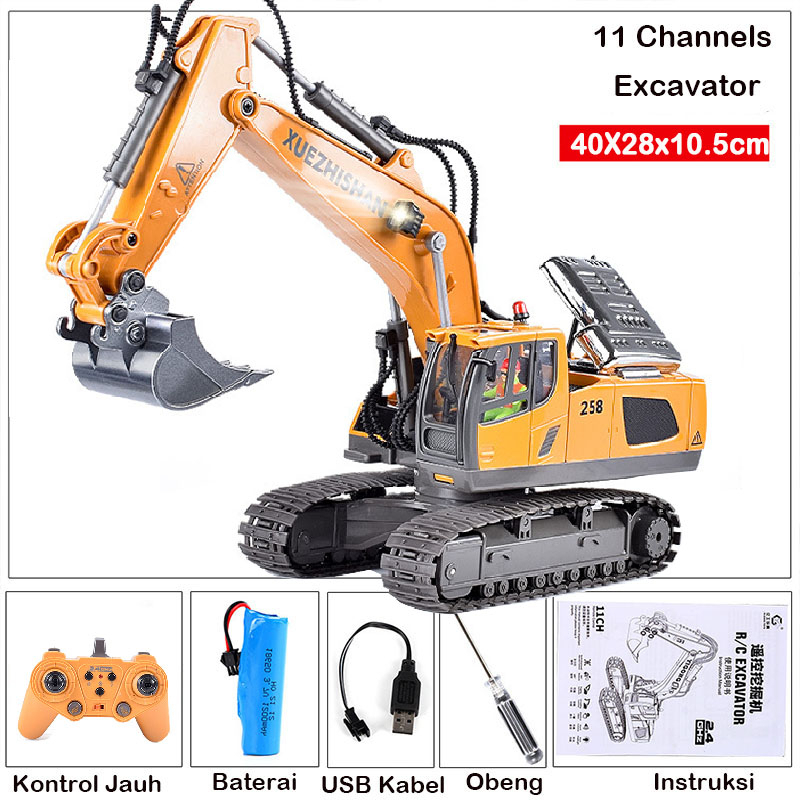 Jual JOJOTOY Excavator Remote Control 2.4Ghz Alloy Ekskavator Remote ...