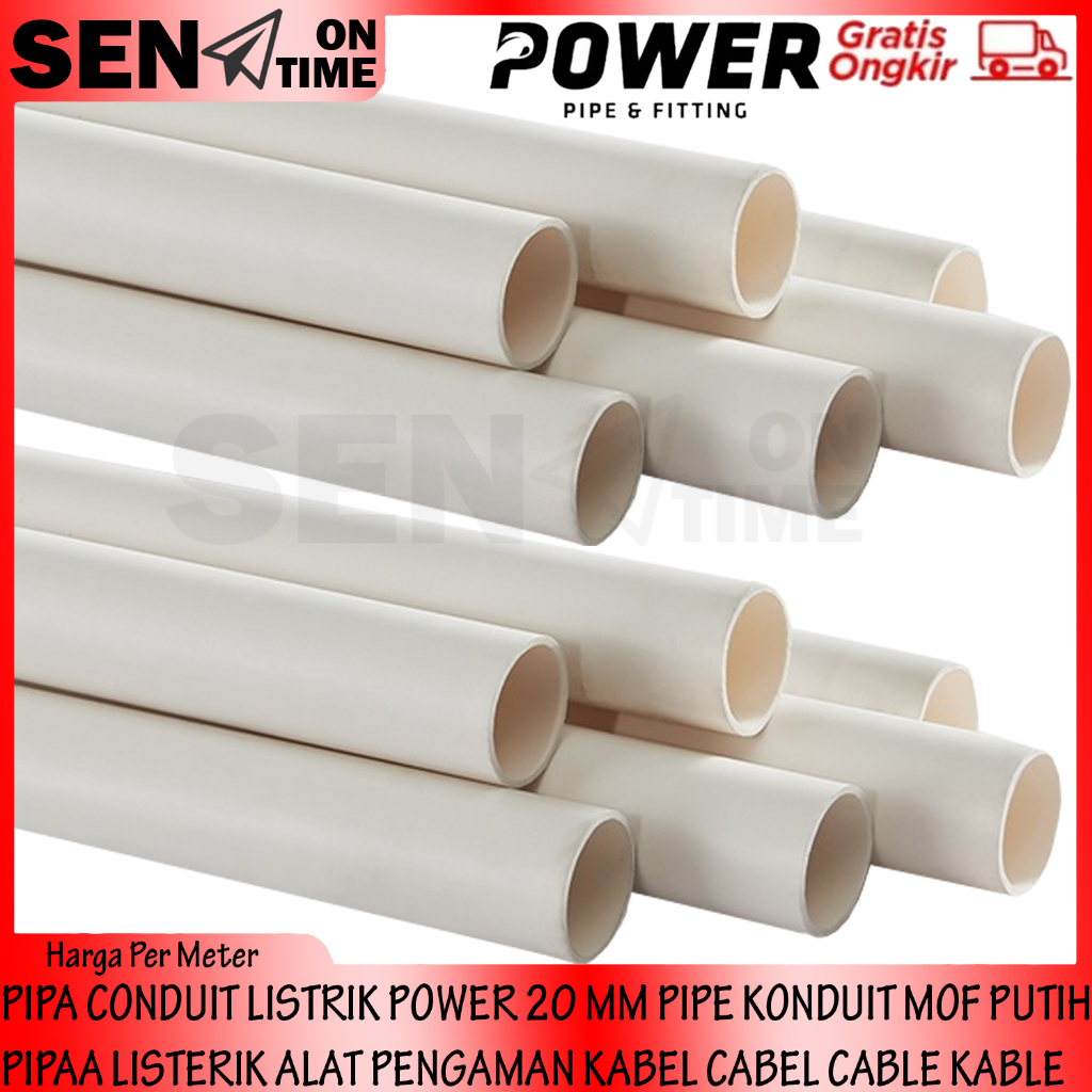 Jual PIPA CONDUIT LISTRIK POWER 20MM PIPE KONDUIT MOF PUTIH PIPAA ...