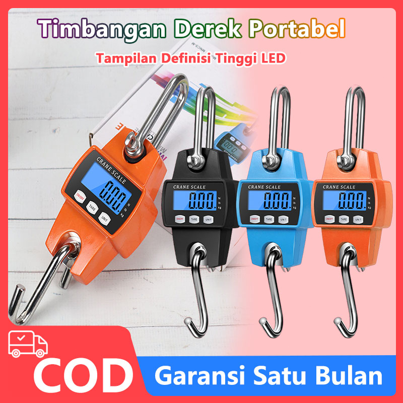 Jual Timbangan derek portabel hingga 300KG, timbangan kait logam ...