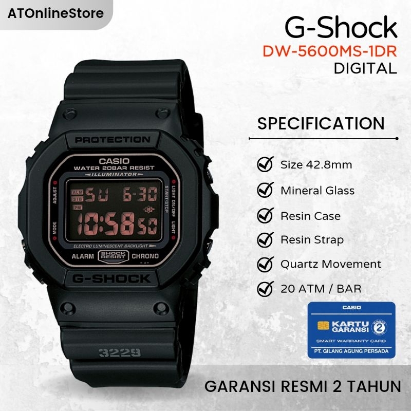 Jual Jam Tangan Pria Casio G Shock Dw 5600ms 1dr Dw5600ms Original