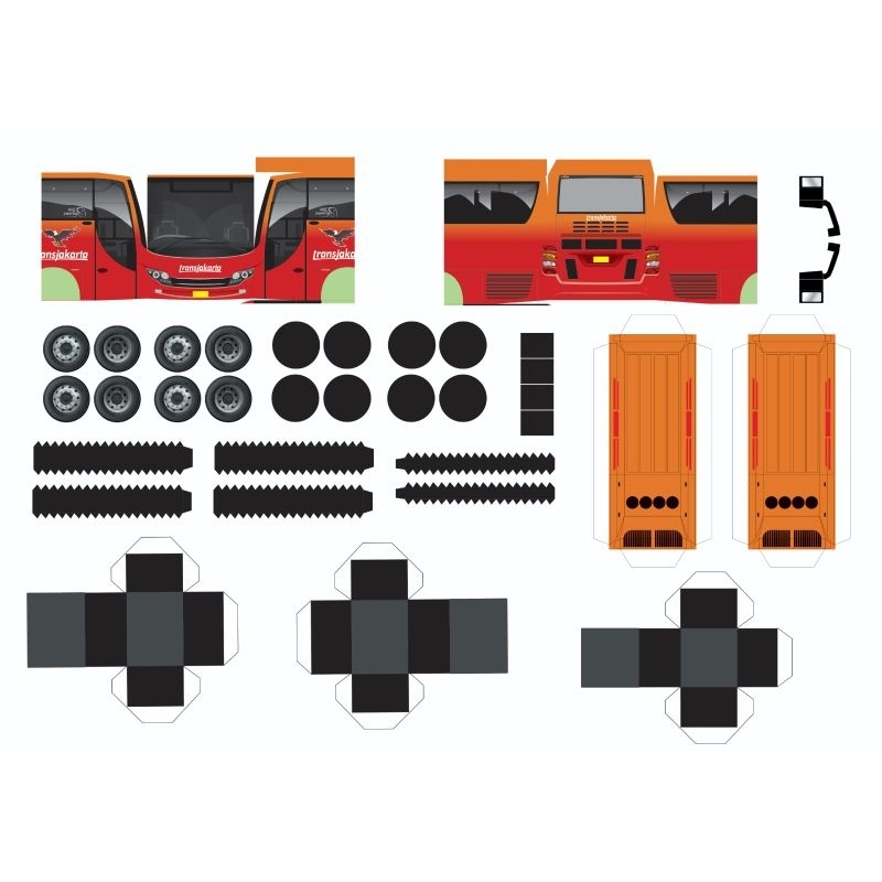 Jual Lembaran Pola Papercraft Bus skala 50 Transjakarta | Shopee Indonesia