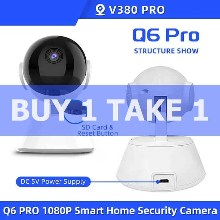 Jual 【BUY1 TAKE1】IP Camera CCTV 9100 Smart Net CT V380 Q6 Wifi HD 1080 P / Kamera Ip Cam V380 ...