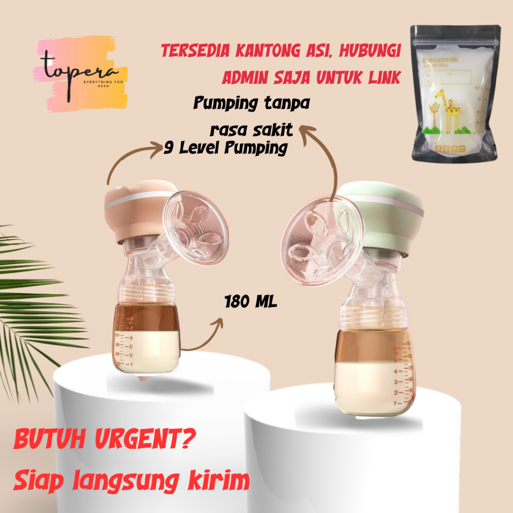 Jual pompa asi elektrik alat electric breast pump portable tanpa kabel ...