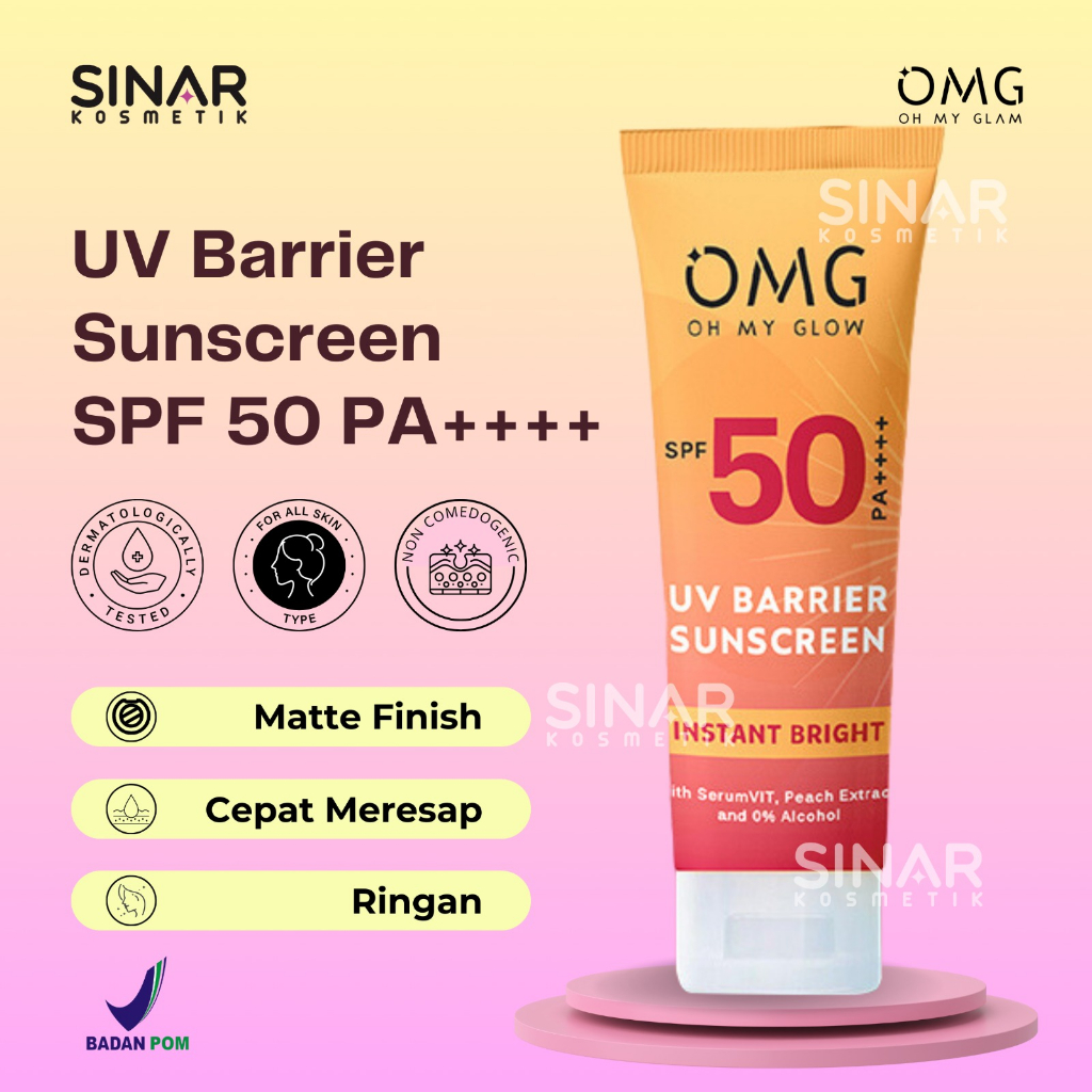 Jual OMG Oh My Glow UV Barrier Sunscreen SPF 50 PA++++ 25 ml ...