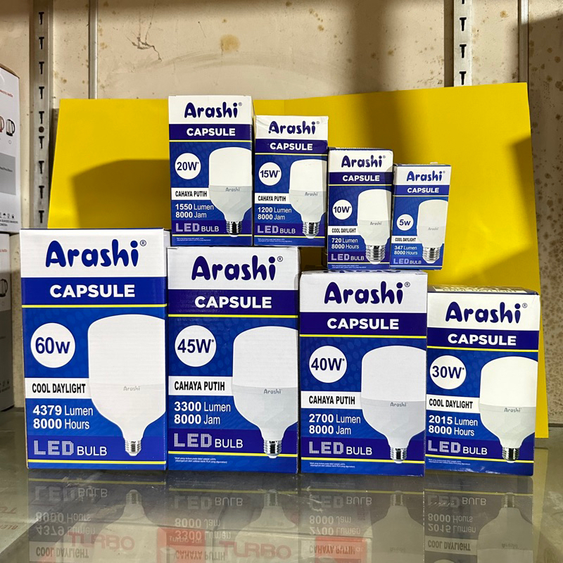 Jual Arashi Capsule LED 10 15 20 30 40 45 Watt / Bohlam LED Hemat Energi Murah | Shopee Indonesia
