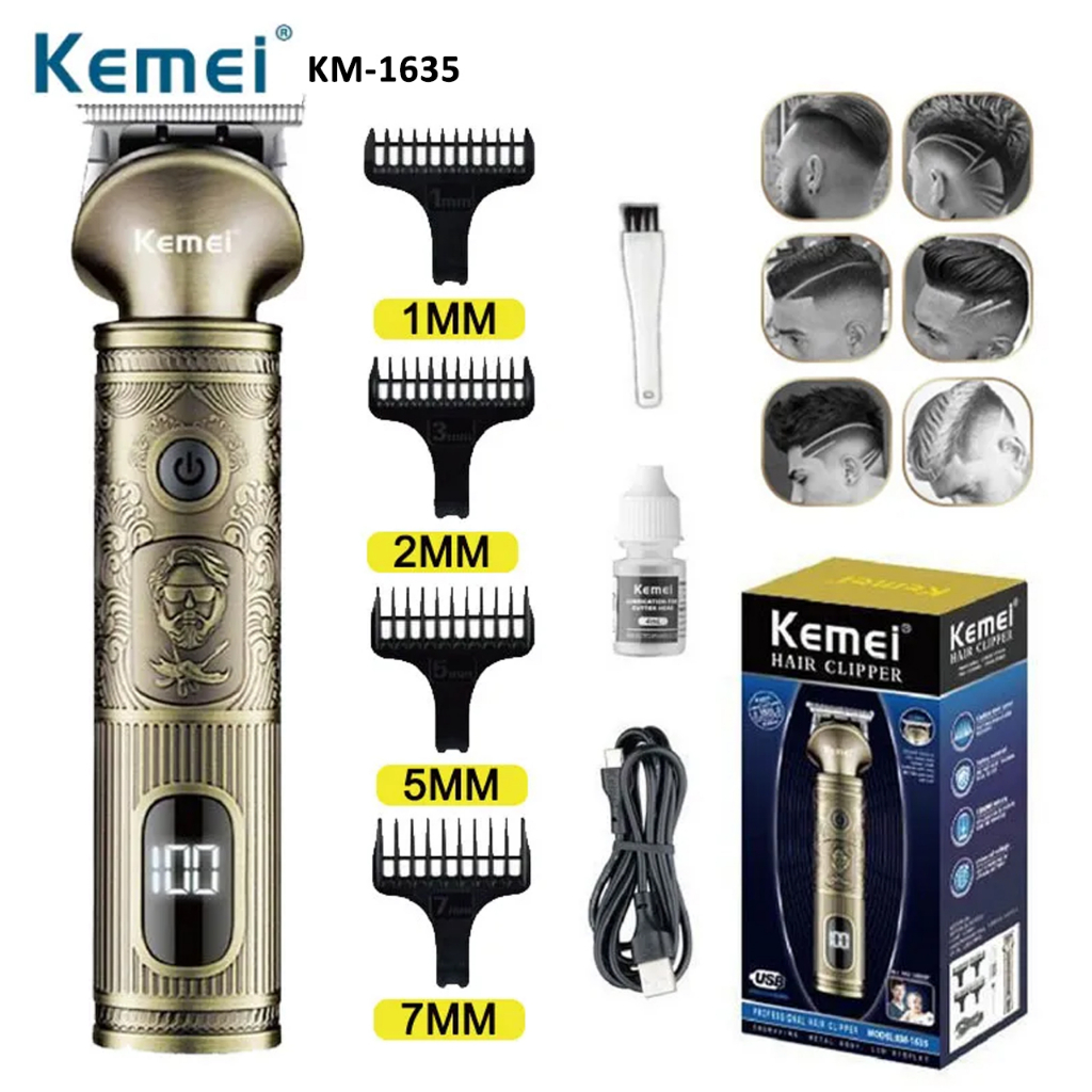 Jual KEMEI KM-1635 Alat Mesin Cukur Potong Rambut Jenggot Kumis Hair Clipper Rechargeable ...