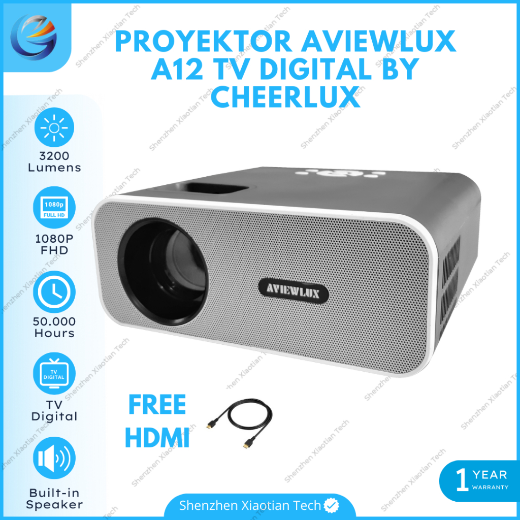 Jual Proyektor Aviewlux A12 Tv Digital 3200 Lumens | Proyektor Wifi ...