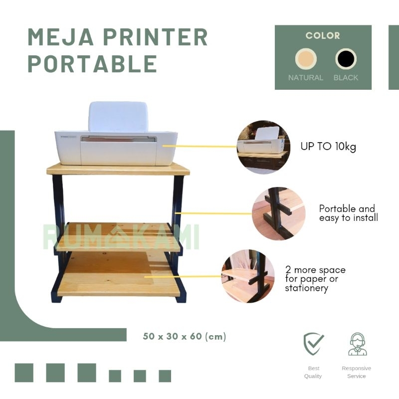 Jual Meja printer - meja komputer - meja kerja - rak buku | Shopee ...
