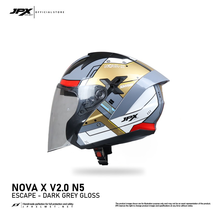 Jual Helm Double Visor JPX Half Face NovaX Motif V2.0 | Shopee Indonesia