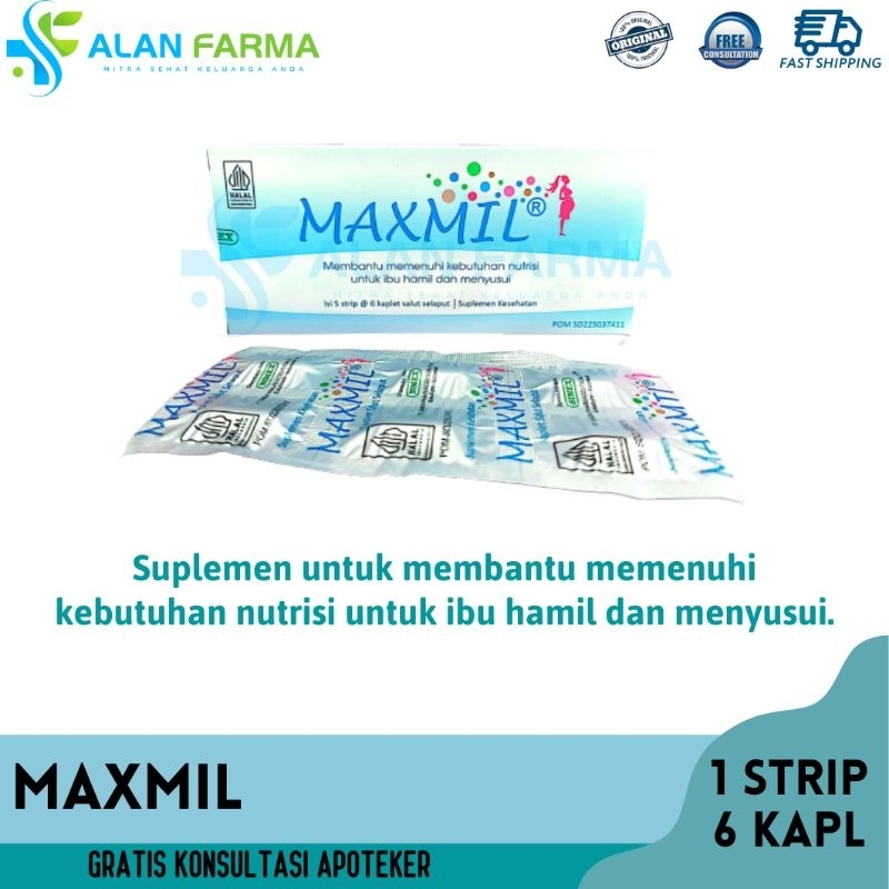 Jual Maxmil Strip isi 6 Kaplet | Suplemen Ibu Hamil dan Menyusui ...