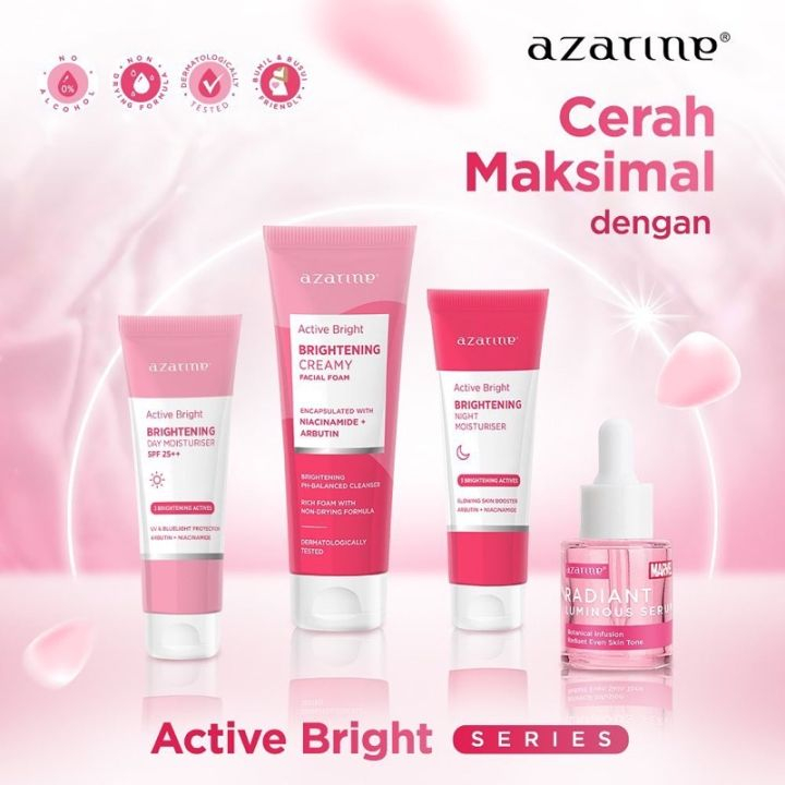 Jual Azarine Active Bright Creamy Facial Foam Day Night Moisturiser ...