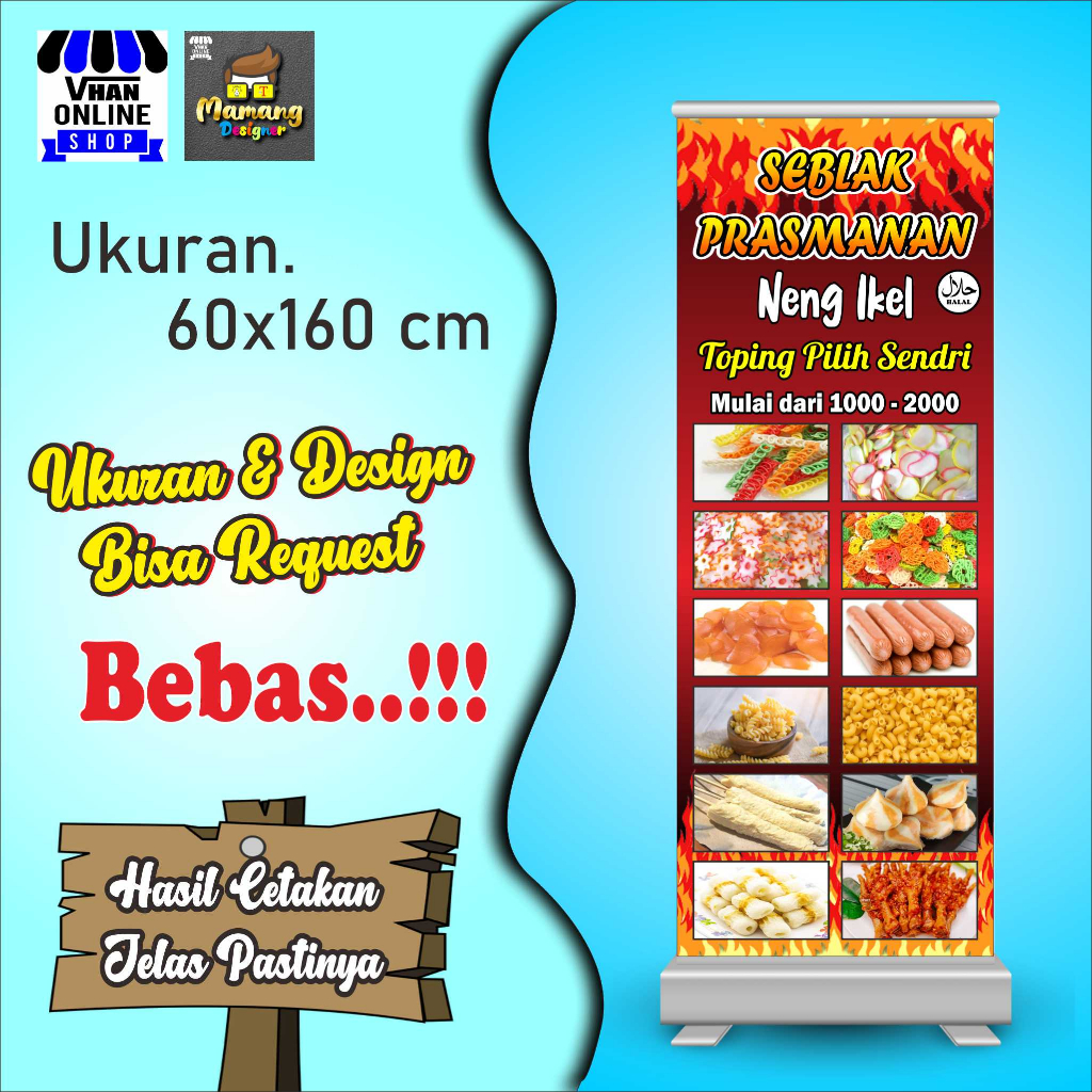 Jual Banner Spanduk Backdrop Berdiri Untuk Jualan Seblak Prasmana ...