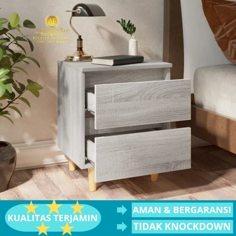 Jual Nakas Minimalis 2 Laci Meja Nakas Hias Ruangan Rumah | Shopee ...