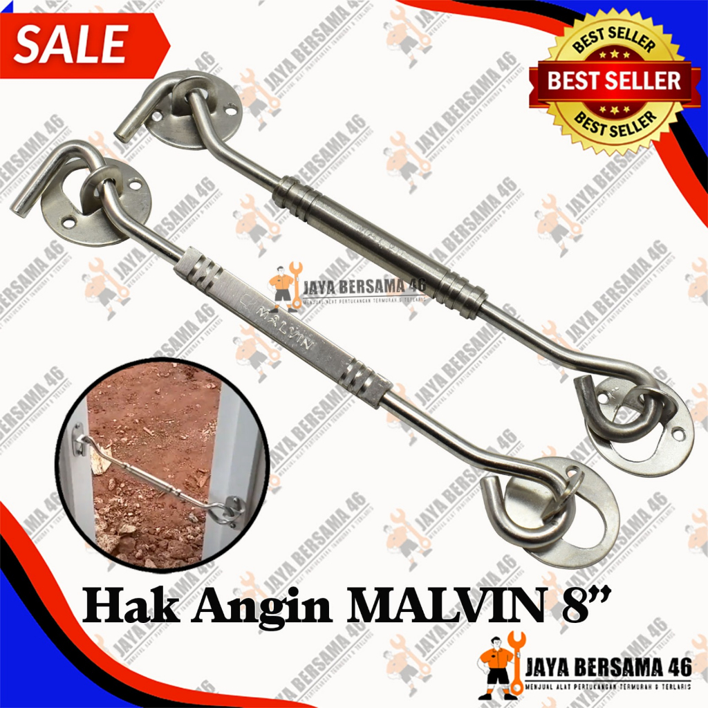 Jual HAK ANGIN MALVIN 8" / HAK ANGIN SEGI BULAT KOTAK / WINDOW HOOK ...