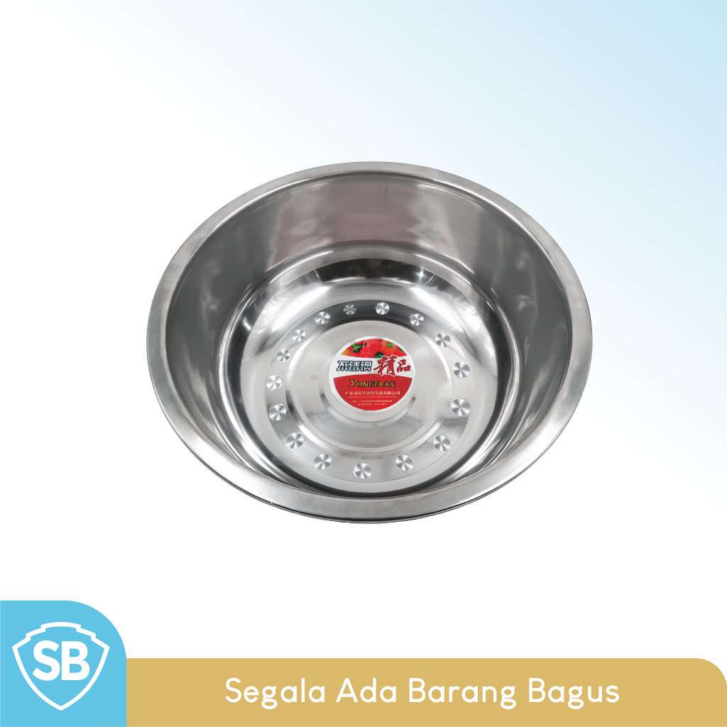 Jual Baskom stainless steel 32 Cm / Baskom serbaguna / Baskom Stainless ...