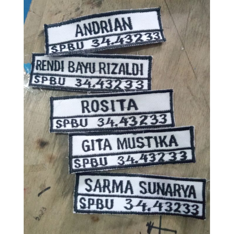 Jual Name Tag Bordir / Nama Pengenal Karyawan Spbu Pertamina / Bordir ...